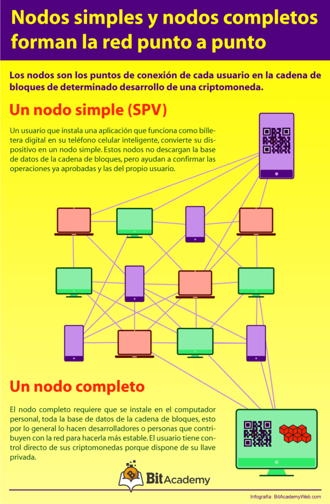 Nodos simples y nodos completos en la blockchain